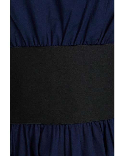 STAUD Amy Stretch-cotton Poplin Mini Dress in Blue | Lyst UK