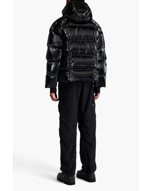 Perfect Moment Felix Quilted Glossed-shell Hooded Down Jacket in Black ...