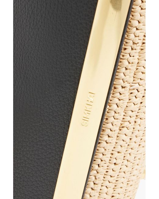 Jonathan Simkhai Rola Pebbled-leather And Raffia Cross-body Bag in ...