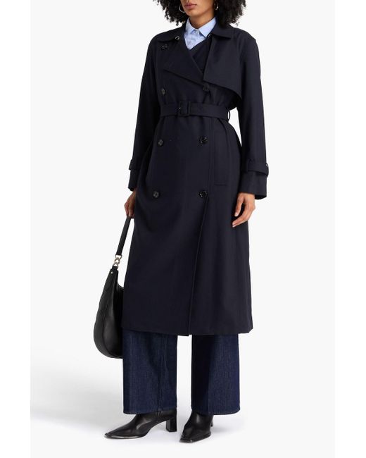 Theory Twill Trench Coat in Blue | Lyst UK