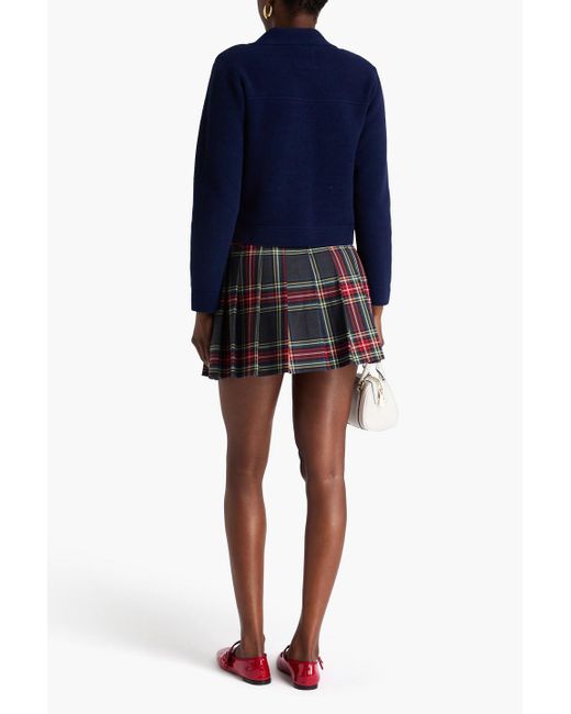 Sandro Bouclé-knit Jacket in Blue | Lyst UK