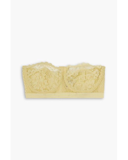 Else Petunia Stretch-mesh And Corded Lace Underwired Strapless ...