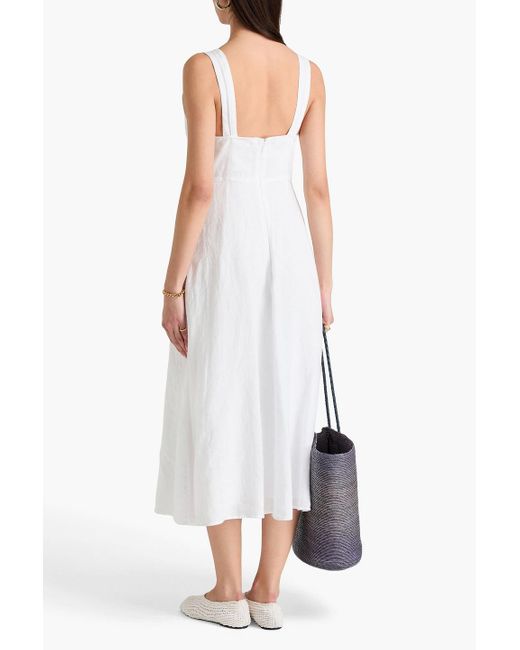 Alex Mill Linen Midi Dress in White | Lyst