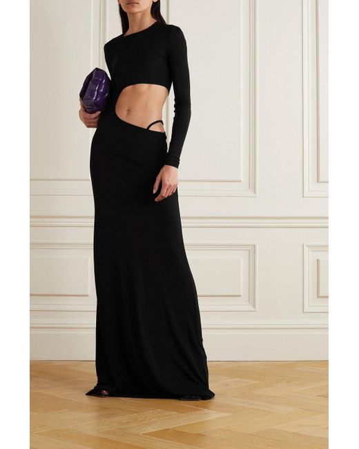 Zeynep Arcay Cutout Jersey Maxi Dress in Black | Lyst