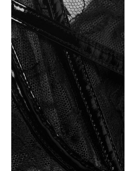 Agent Provocateur Alyss Pvc-trimmed Leavers Lace Underwired Balconette ...