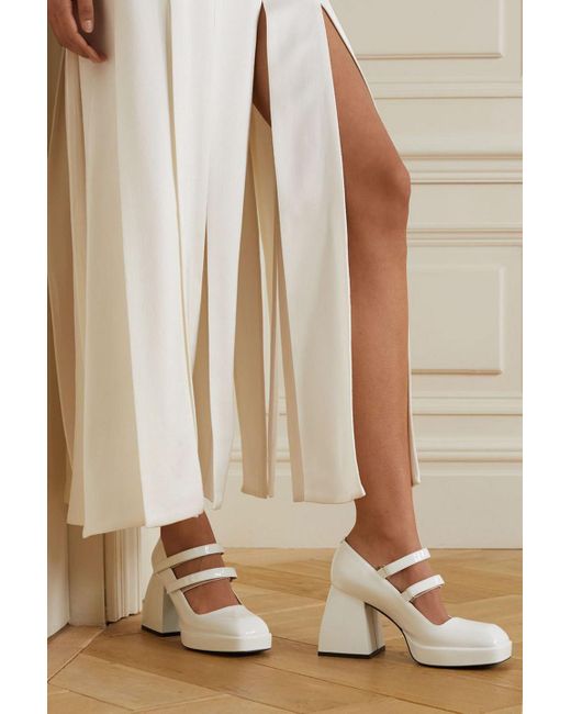NODALETO Bulla Babies Patent-leather Platform Mary Jane Pumps in White ...