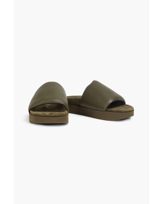 Zimmermann Padded Leather Slides in Green | Lyst