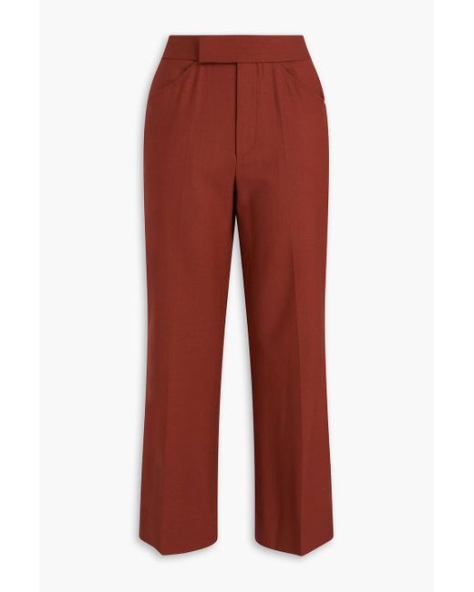 Victoria Beckham Twill Bootcut Pants in Red | Lyst UK