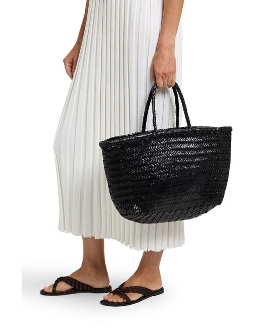 Dragon Diffusion Triple Jump Woven Leather Tote in Black | Lyst