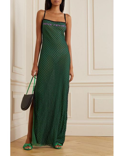 Rave Review Ninjas Layered Glittered Mesh And Cotton-Voile Maxi Dress ...