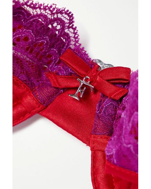Fleur du Mal Naomi Stretch-lace And Silk-blend Satin Balconette Bra in ...