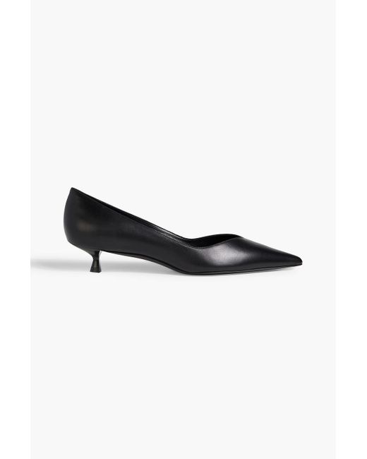 Stuart Weitzman Eva 35 Leather Pumps in Black | Lyst