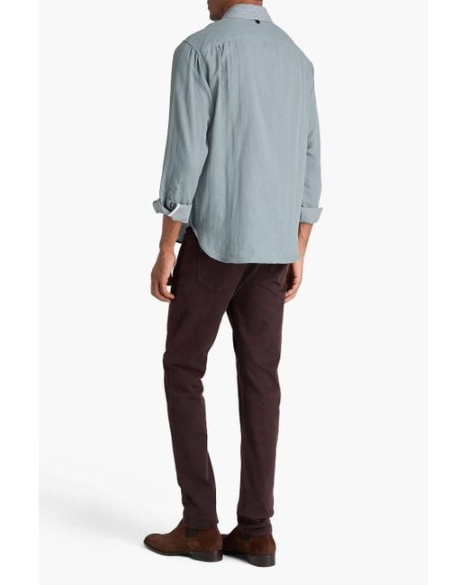 Rag & Bone Finch Striped Cotton-gauze Shirt in Blue for Men | Lyst UK