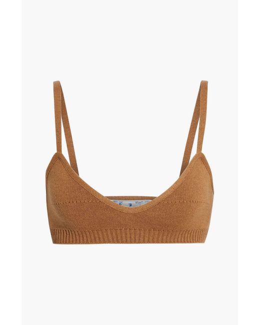 Off-White c/o Virgil Abloh Wool-Blend Bra Top in Brown | Lyst