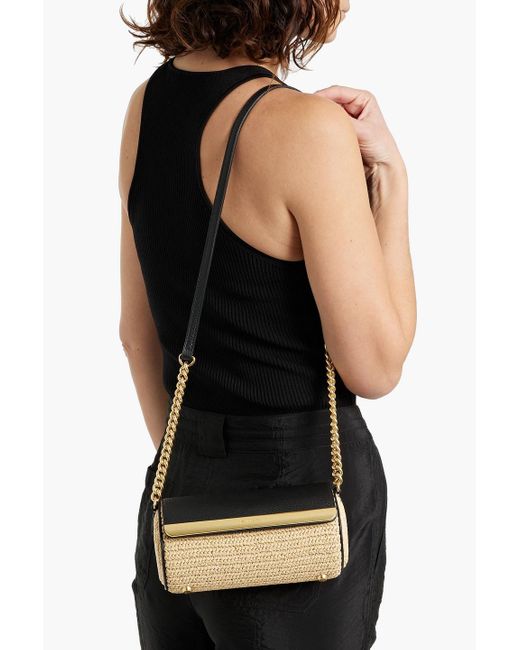 Jonathan Simkhai Rola Pebbled-leather And Raffia Cross-body Bag in ...