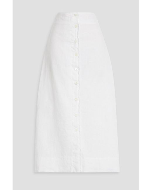 Alex Mill Zoe Linen Midi Skirt in White | Lyst