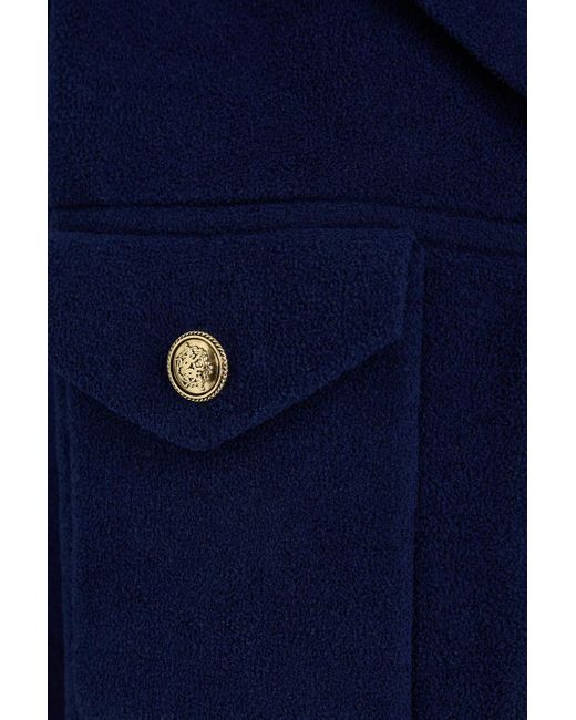 Sandro Bouclé-knit Jacket in Blue | Lyst UK