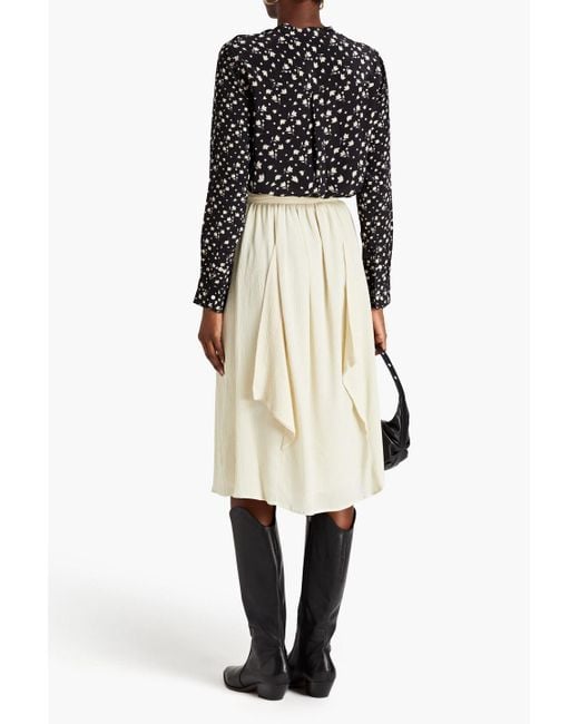 Isabel Marant Darnae Cotton And Silk-blend Crepon Midi Skirt in Natural ...