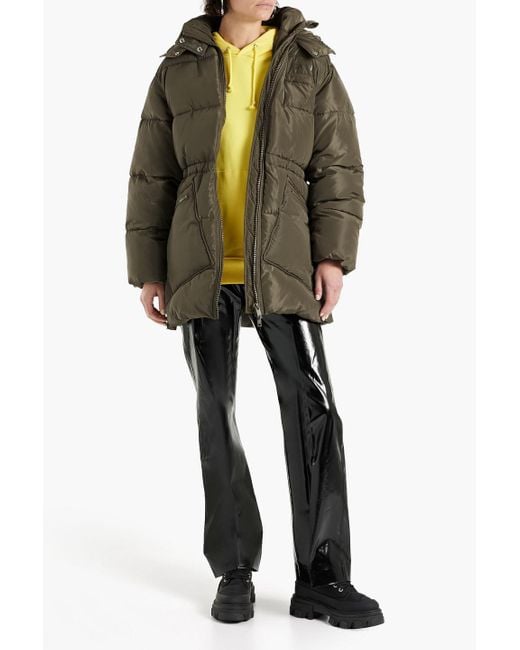 Ganni Oversized Quilted Shell Jacket in Green | Lyst