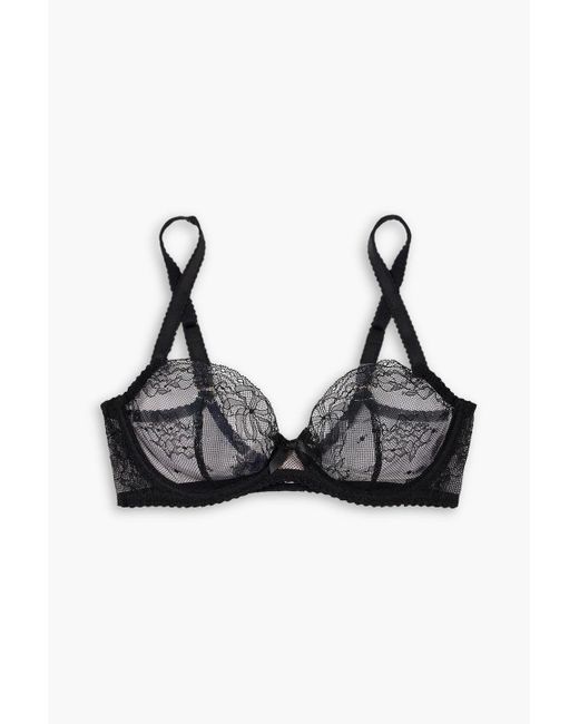 Agent Provocateur Isedora Satin-trimmed Lace Underwired Soft-cup Bra in ...