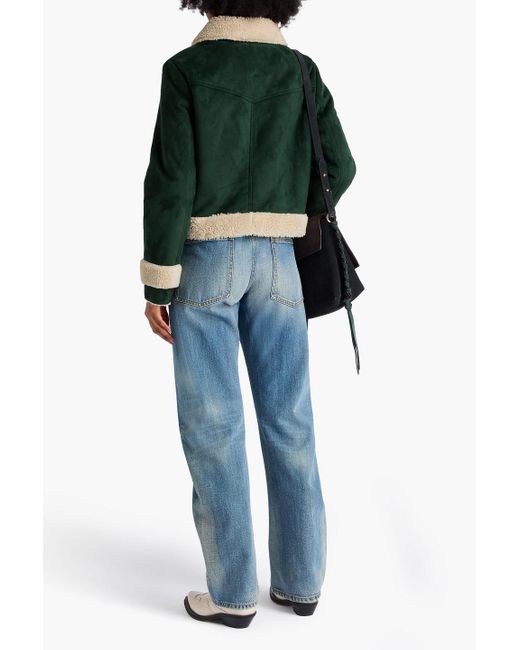 Mother Roamer Teddy Fleece Jacket in Green | Lyst UK