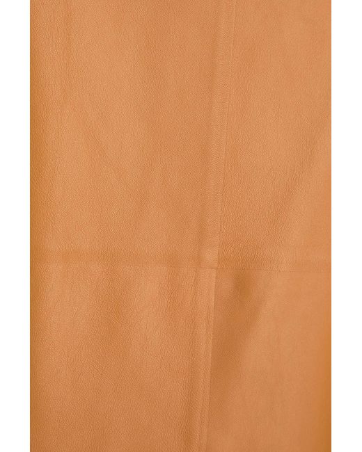 Gabriela Hearst Uela Leather Midi Skirt in Orange | Lyst UK