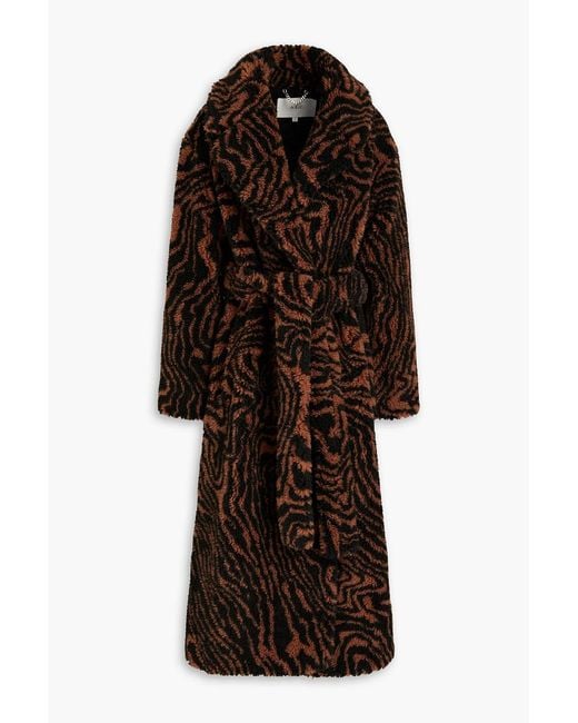 A.L.C. Anderson Zebra-print Teddy Fleece Coat in Brown | Lyst UK