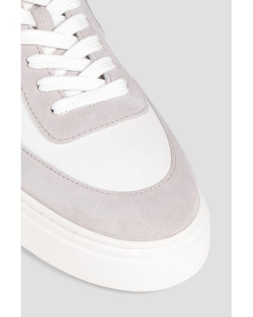 Stuart Weitzman Skater Glittered Leather And Suede Sneakers in White ...