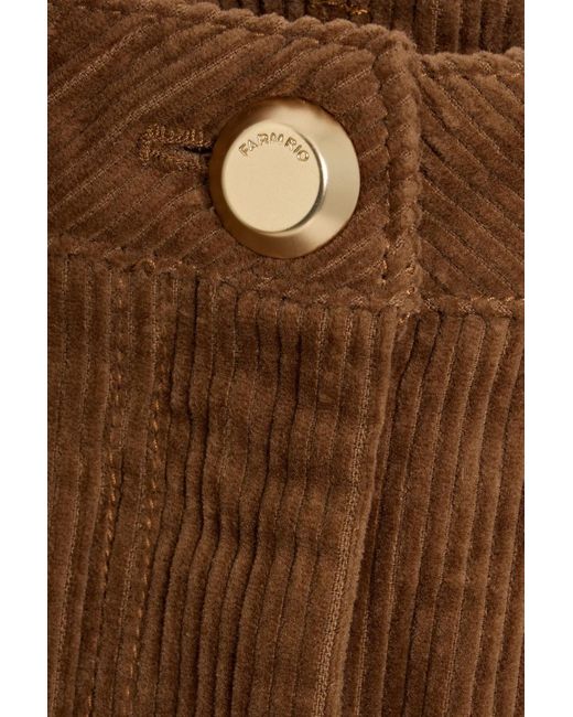 FARM Rio Cotton-Corduroy Shorts in Brown | Lyst UK