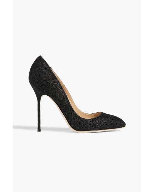 Sergio Rossi Chic 105 Metallic Tweed Pumps in Black | Lyst