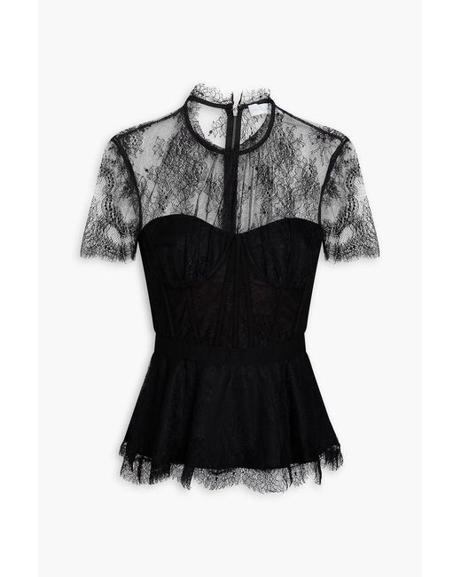 Jonathan Simkhai Kehlani Chantilly Lace Top in Black | Lyst UK