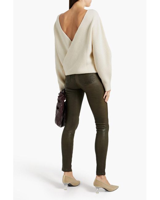 Lisa Yang Rosa Open-back Ribbed Cashmere Sweater in Natural | Lyst