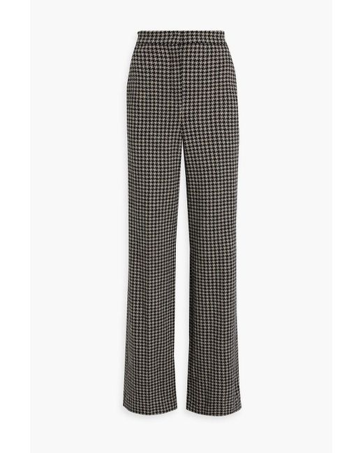 Max Mara Locri Houndstooth Wool Straight-leg Pants in Gray | Lyst