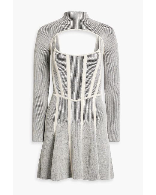 Dion Lee Synthetic Stirrup Corset Layered Mélange Ribbed Knit Mini