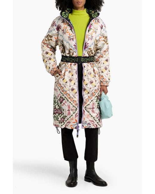 FARM Rio Reversible Floral-Print Quilted Shell Jacket in Black | Lyst