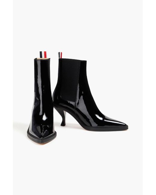 Thom Browne Patent-leather Ankle Boots in Black | Lyst