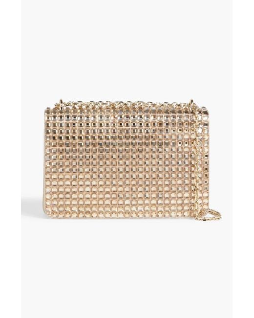 Judith Leiber Cricket Crystal-embellished Pebbled-leather Clutch in ...