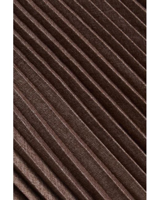 JOSEPH Ade Pleated Flannel Maxi Skirt in Brown | Lyst UK