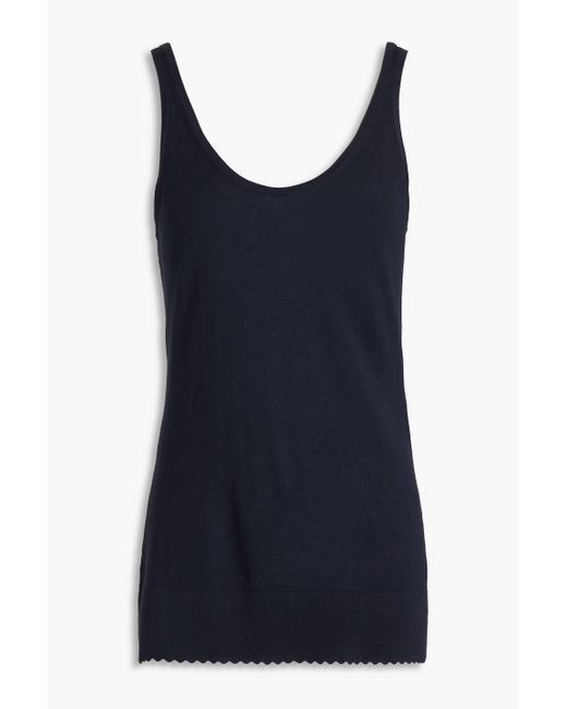 Chloé Scalloped Wool Tank in Blue | Lyst