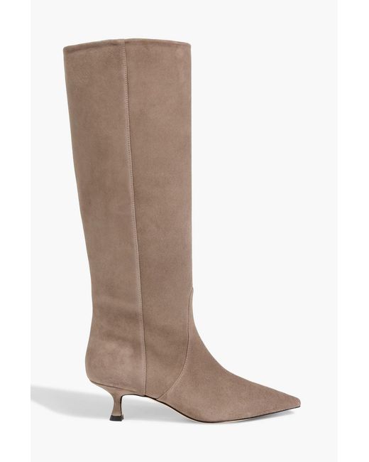 Stuart Weitzman Naomi 50 Suede Knee Boots in Brown | Lyst UK