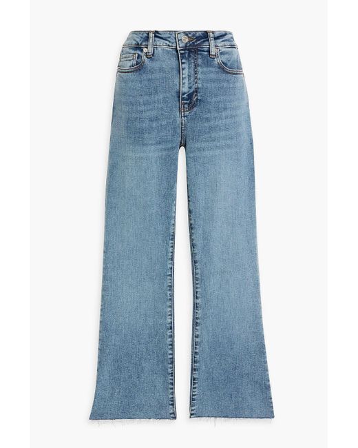 FRAME Le Crop Mini Boot High-Rise Bootcut Jeans in Blue | Lyst