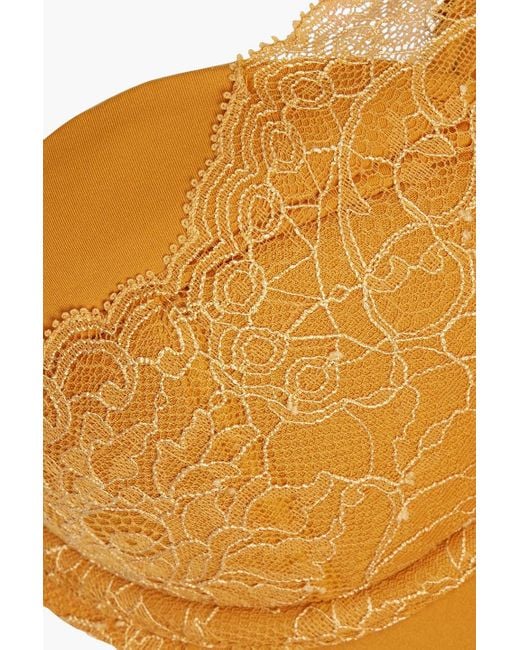La Perla Corded Lace-paneled Stretch-jersey Underwired Balconette Bra ...