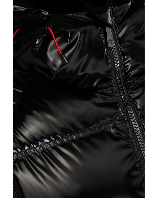 Perfect Moment Felix Quilted Glossed-shell Hooded Down Jacket in Black ...