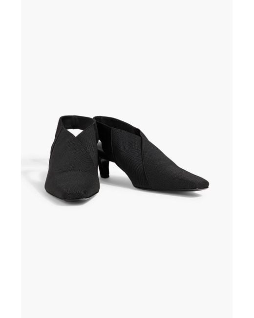 TOTEME Suede And Stretch-Knit Slingback Pumps in Black | Lyst UK