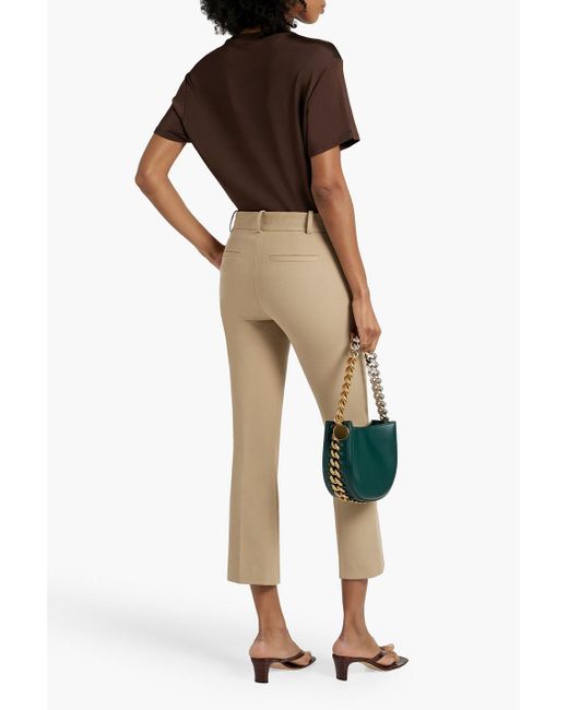 FRAME Le Crop Mini Boot Stretch-cotton Twill Bootcut Pants in Natural ...