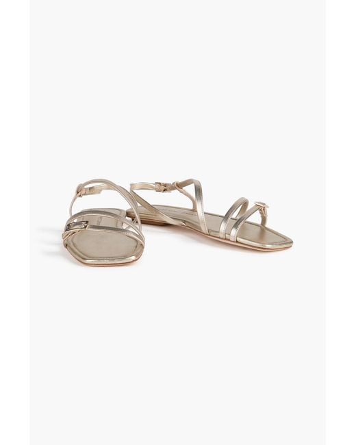 Stuart Weitzman Georgie Leather Sandals in Metallic | Lyst UK