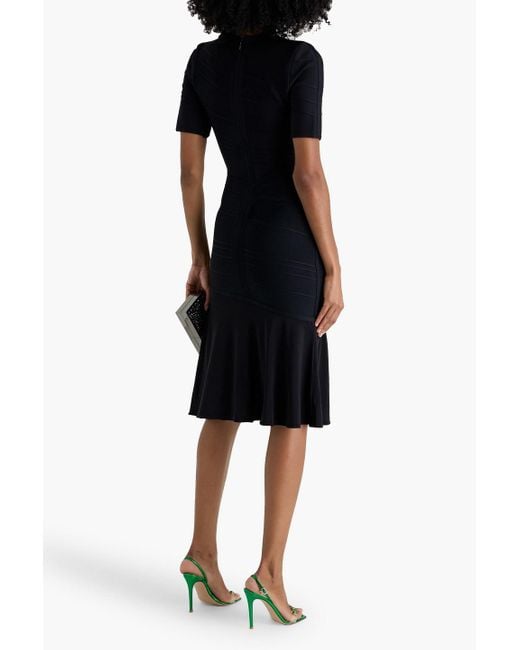 Hervé Léger Fluted Bandage Dress in Black | Lyst UK