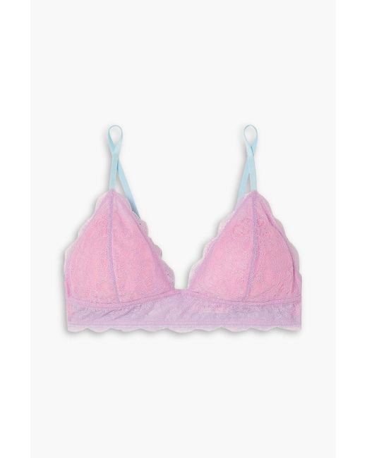 Dora Larsen Alice Lace Soft Cup Bra in Pink | Lyst