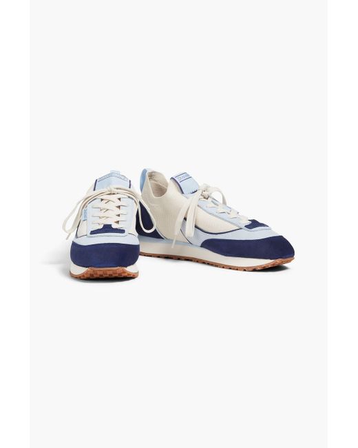 Zimmermann Suede And Stretch-knit Sneakers in Blue | Lyst