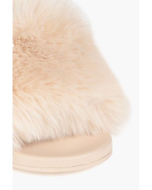 Australia Luxe Faux Fur Slides in White | Lyst UK